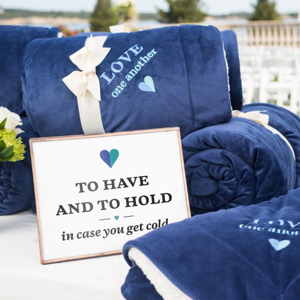Oversize Sherpa Blanket Embroidered - Fleece Blankets | NorthEast Fleece Co